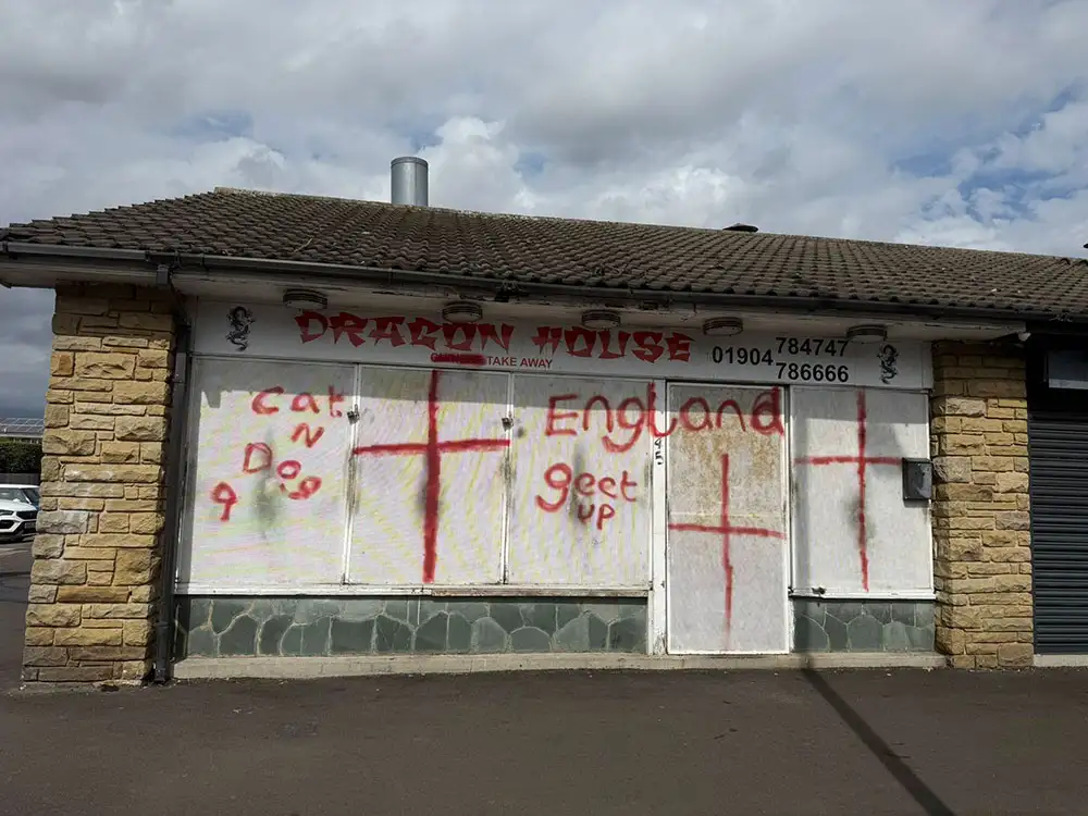 ‘This is heartbreaking’: Racist graffiti scrawled on York takeaway | YorkMix | YorkMix