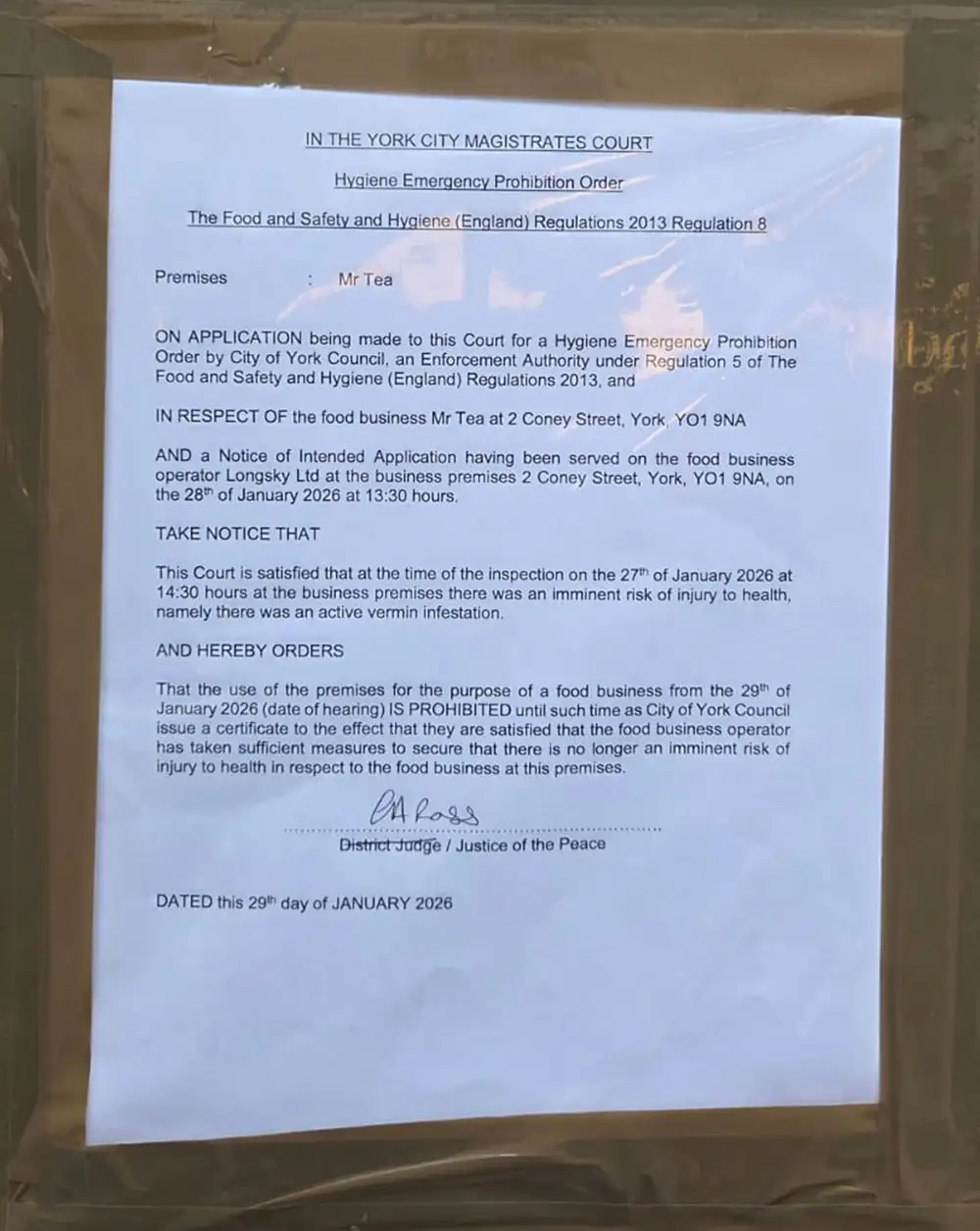 York café closed by ‘active vermin infestation’ | YorkMix | YorkMix